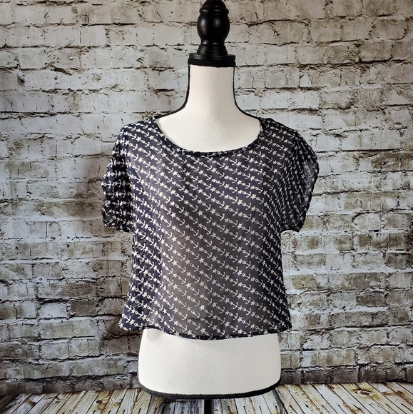 dELiA*s | Shirts & Tops | Retro Delias Sheer Anchor And Star Top | Poshmark